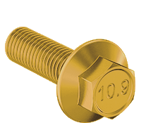 Metric Flanged Hexagonal Bolt Extra Fine & Full Thread Yellow Zinc M12 ...