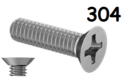 Undercut Flat Head Machine Screw Full Thread Stainless Steel 4-40 * 3 ...