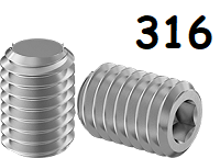 Set Screw Full Thread Stainless Steel 1-1/4-11-1/2 * 3/4" [Cup Point ...